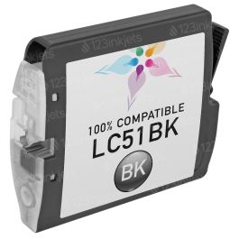 Brother LC51Bk Ink Cartridge, Black, Compatible - 123inkjets