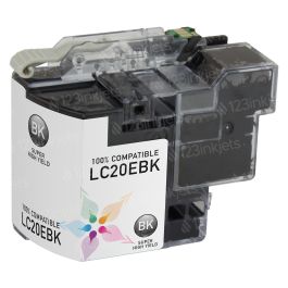Brother LC20E Black (LC20EBK) Ink - Long-Lasting XXL Cartridges - 123inkjets
