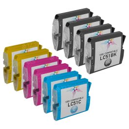 Brother LC51 - Set of 10 Ink Cartridges, Compatible - 123inkjets