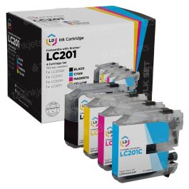 Compatible Brother LC201 Ink Set of 4 (Bk/C/M/Y) - 123inkjets